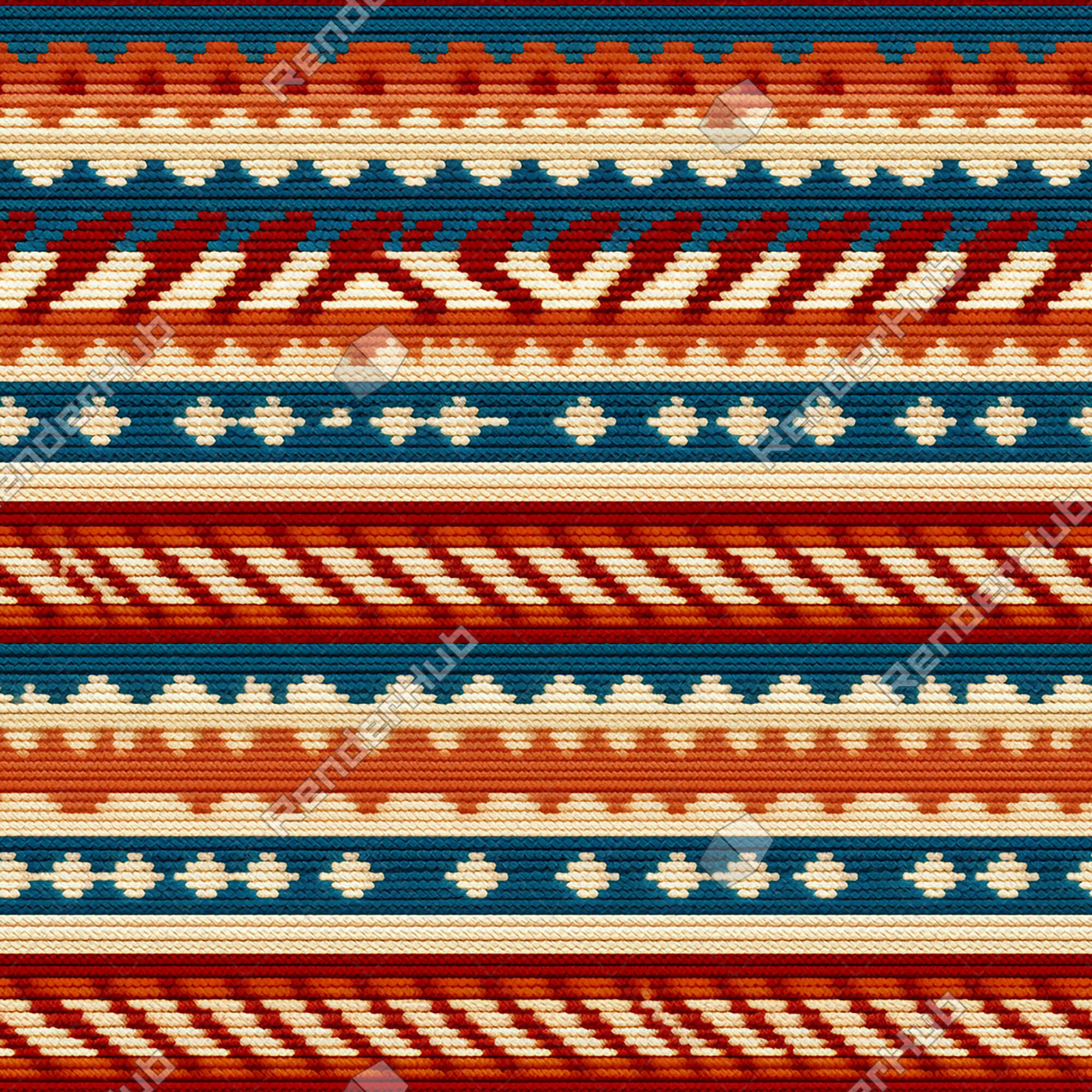 Inca Style Knit Seamless Pattern - Stock Image by PatternClipArtsJSK