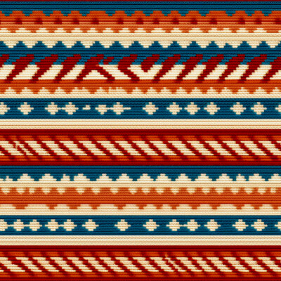 Inca Style Knit Seamless Pattern - Stock Image by PatternClipArtsJSK