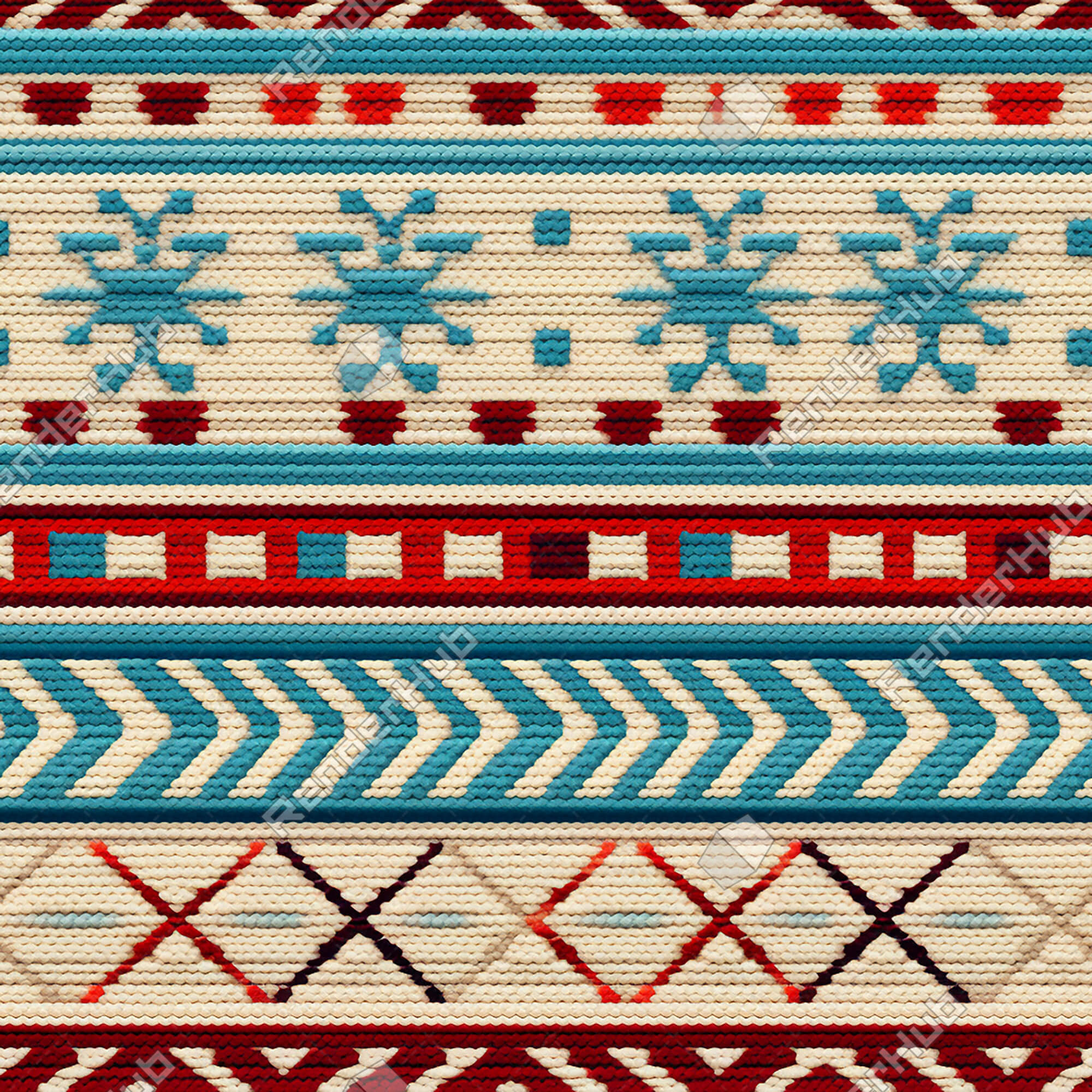 Inca Style Knit Seamless Pattern - Stock Image by PatternClipArtsJSK