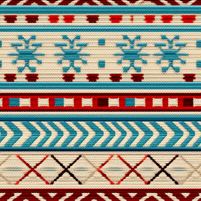 Inca Style Knit Seamless Pattern - Stock Image by PatternClipArtsJSK