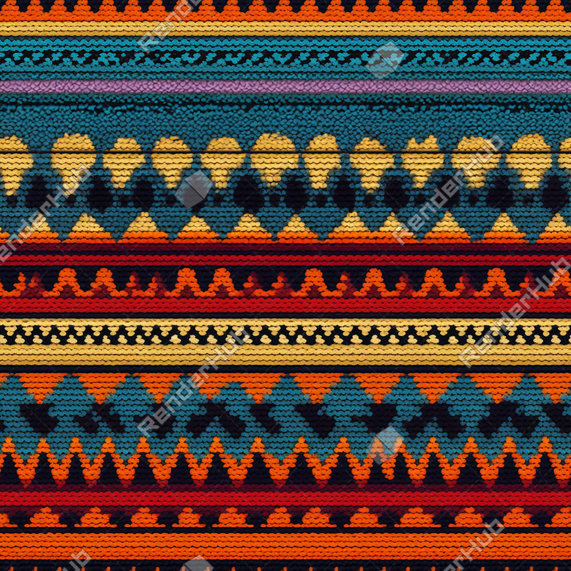Inca Style Knit Seamless Pattern - Stock Image by PatternClipArtsJSK