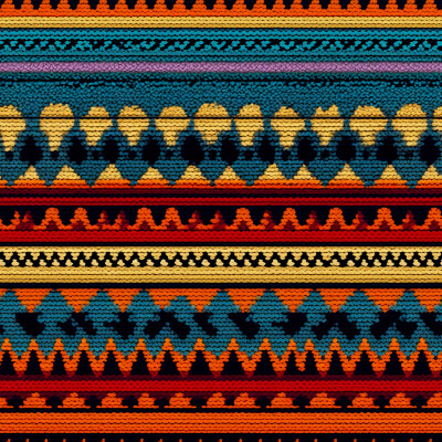 Inca Style Knit Seamless Pattern - Stock Image by PatternClipArtsJSK