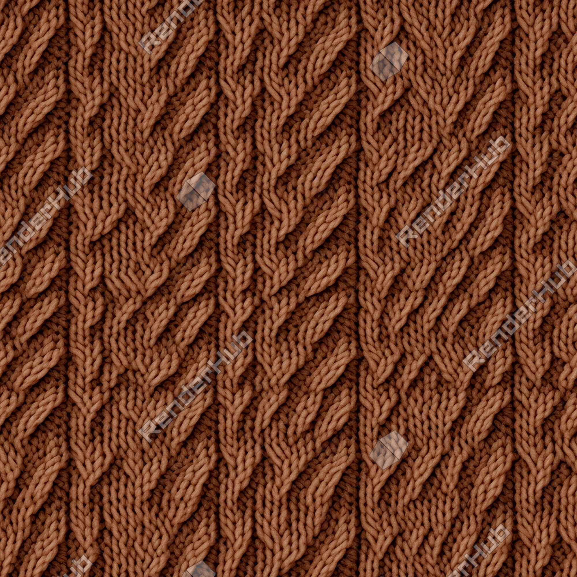 Knitting Brown Seamless Pattern - Stock Image by PatternClipArtsJSK