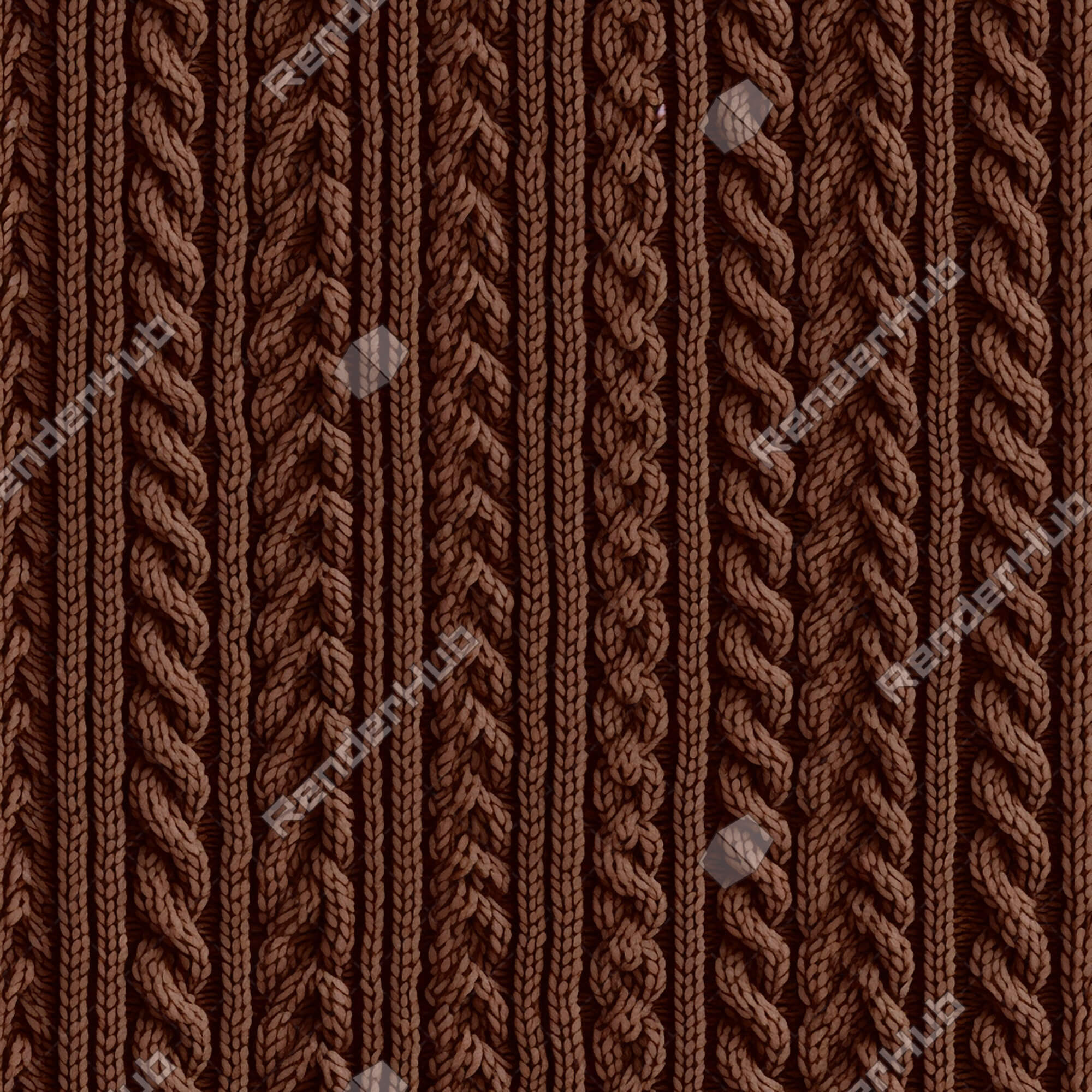 Knitting Brown Seamless Pattern - Stock Image by PatternClipArtsJSK