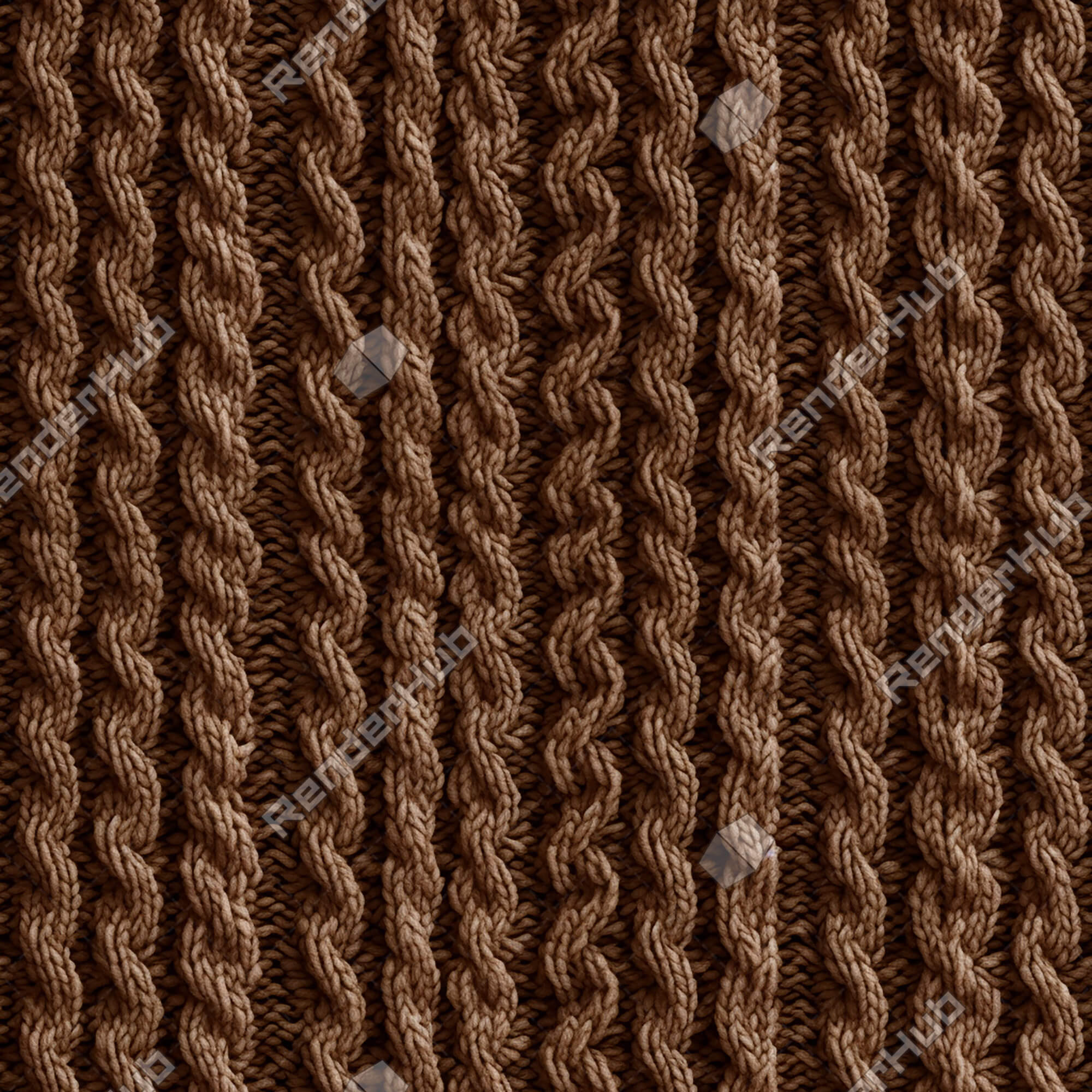 Knitting Brown Seamless Pattern - Stock Image by PatternClipArtsJSK