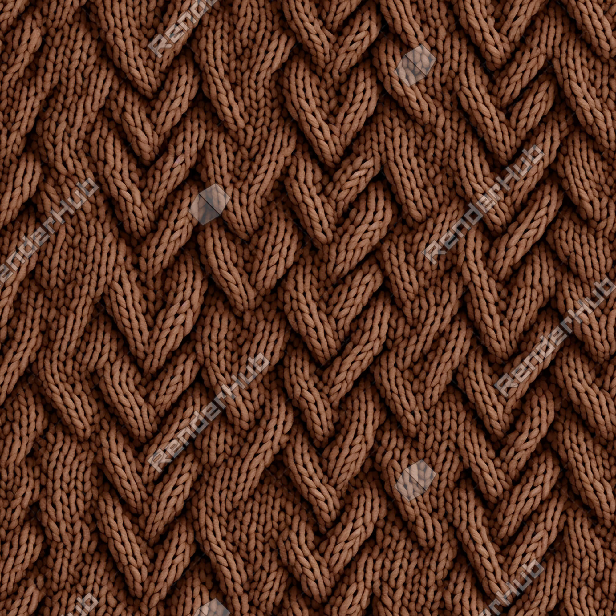 Knitting Brown Seamless Pattern - Stock Image by PatternClipArtsJSK