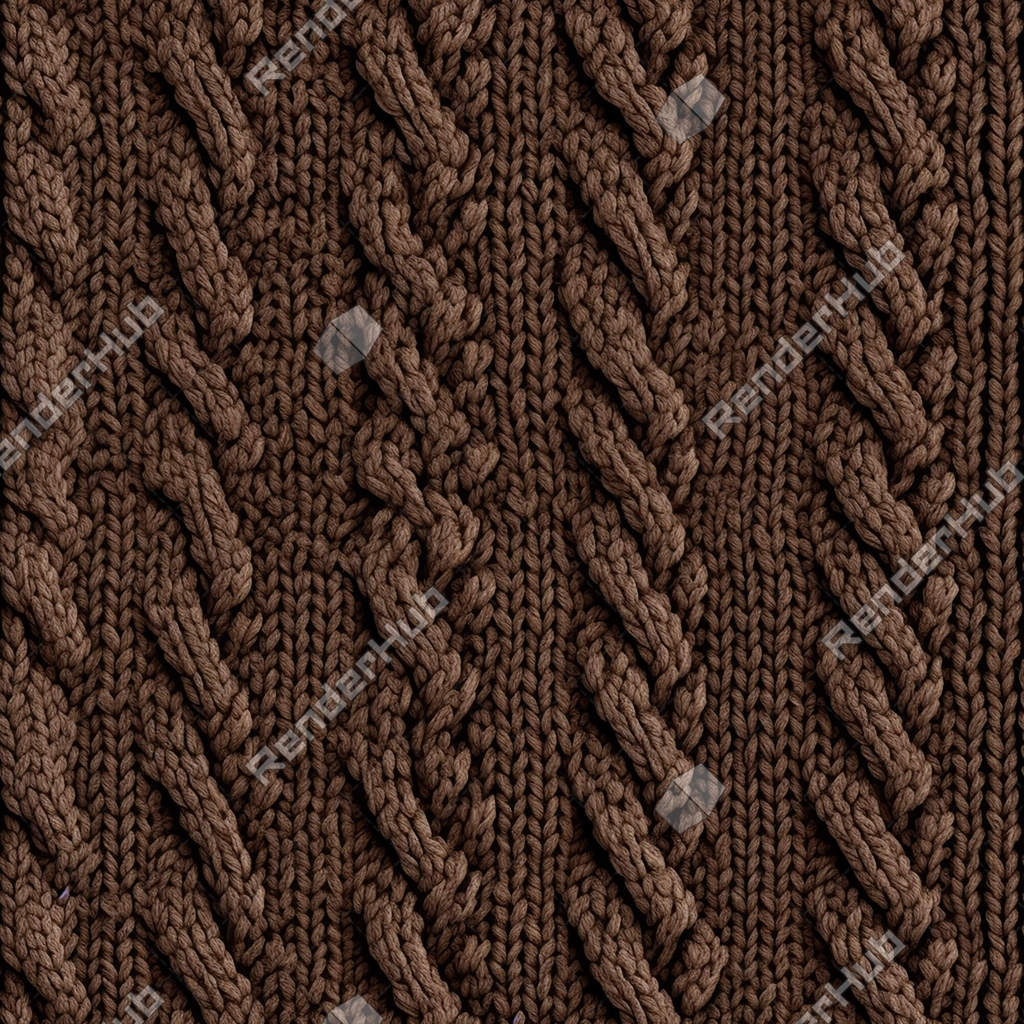 Knitting Brown Seamless Pattern - Stock Image by PatternClipArtsJSK