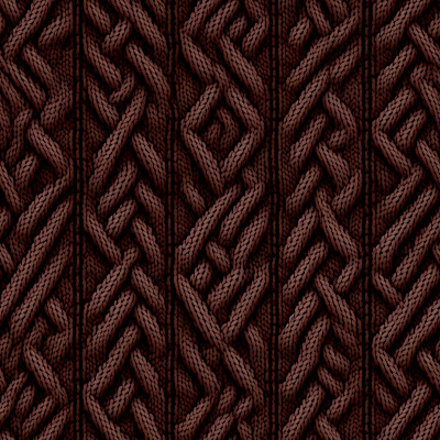 Knitting Brown Seamless Pattern - Stock Image by PatternClipArtsJSK