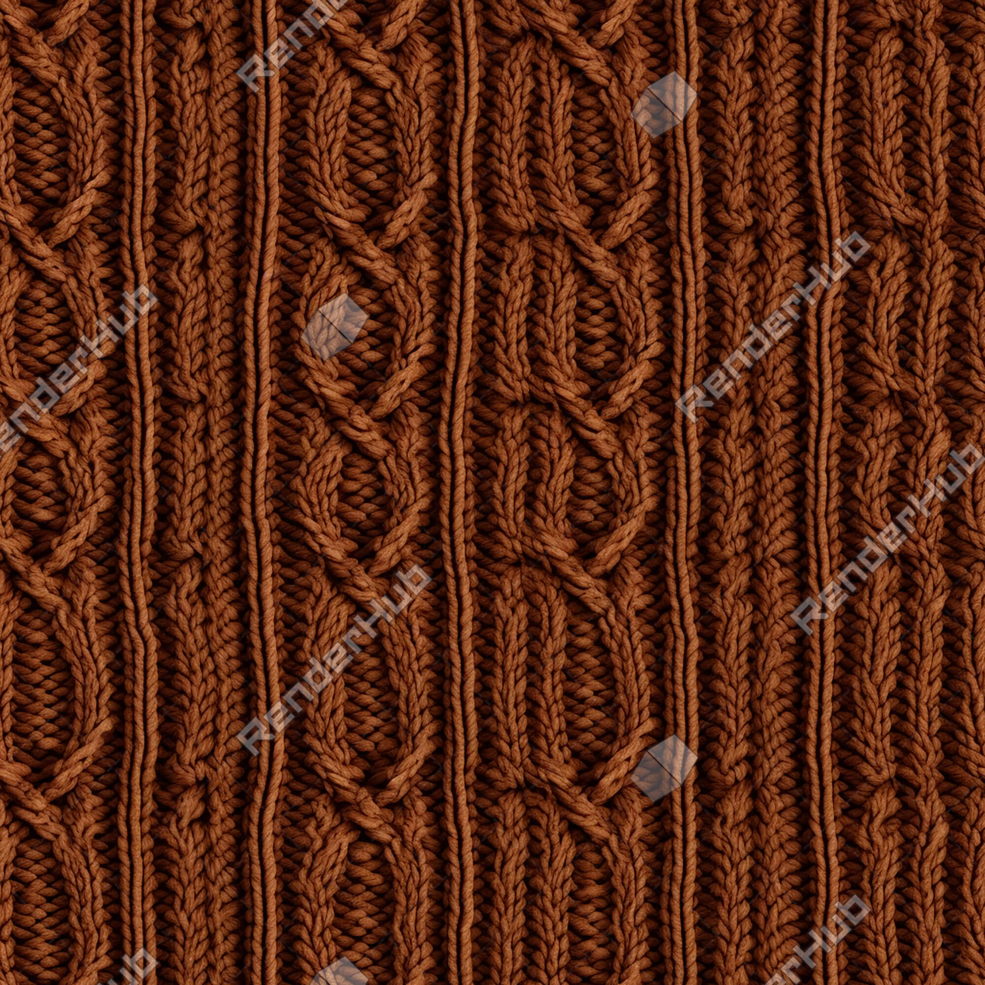 Knitting Brown Seamless Pattern - Stock Image by PatternClipArtsJSK