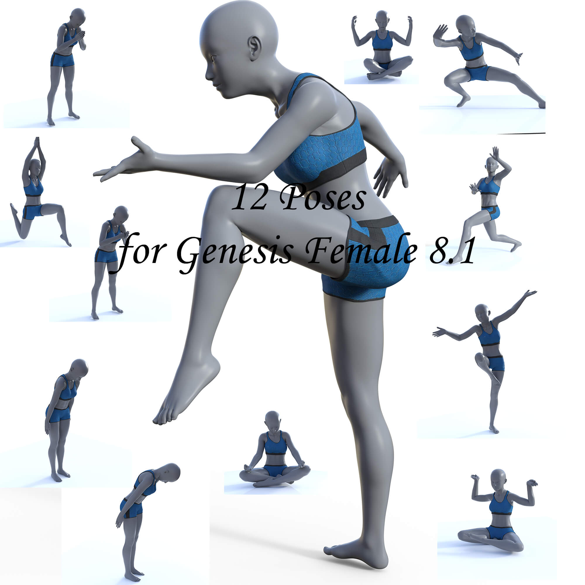 Baguazhang, Yoga and Bowing Poses for Genesis 8.1 Female - Daz Content ...
