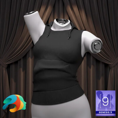 Sleeveless Hoodie for Genesis 9 - Daz Content by paulawbs