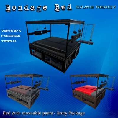 Bondage Bed for Unity - 3D Model by Pawngame