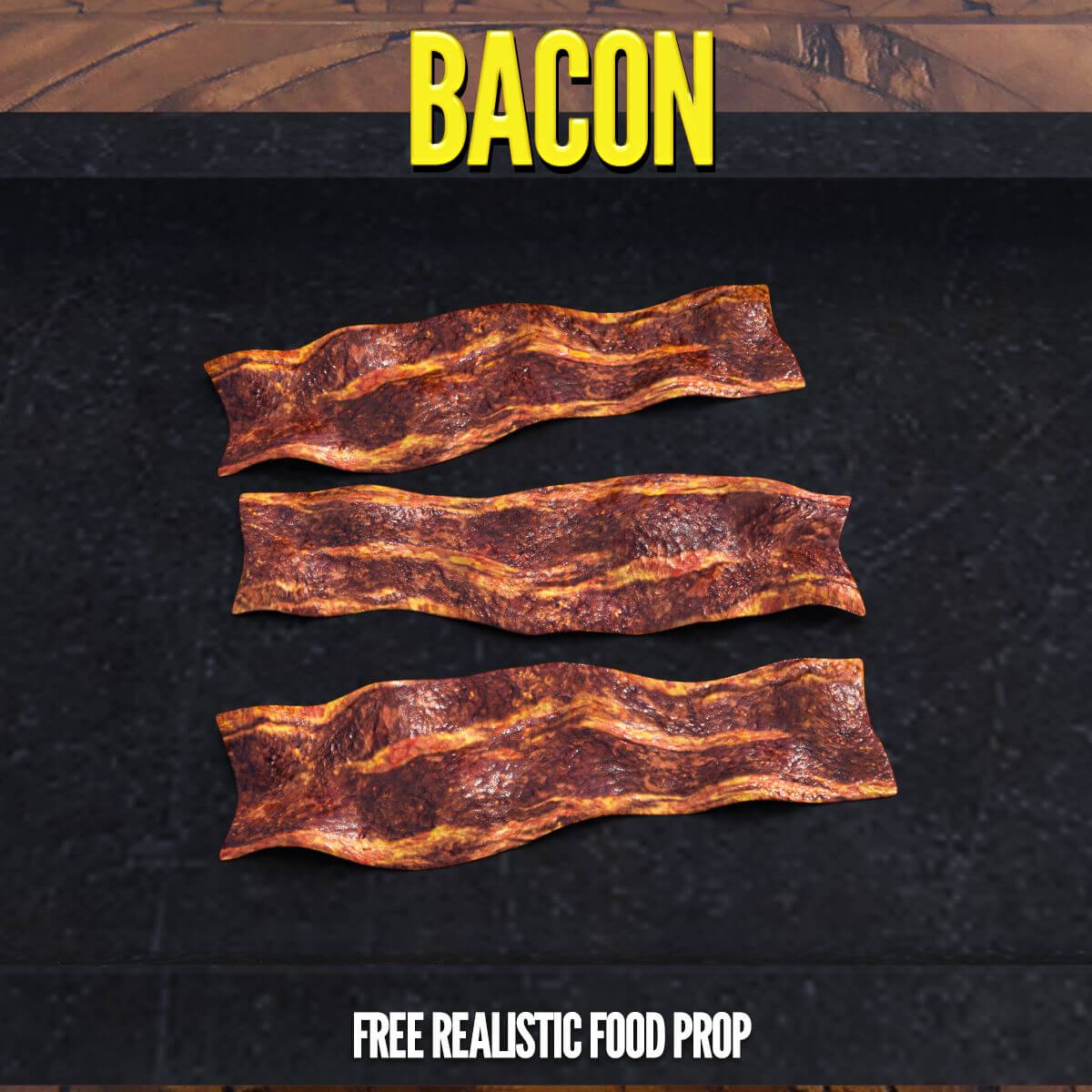 Free Bacon Food Prop - Free Daz Content by Pawngame