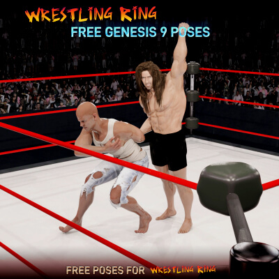 Genesis 9 Poses for Wrestling Ring - Free Daz Content by Pawngame
