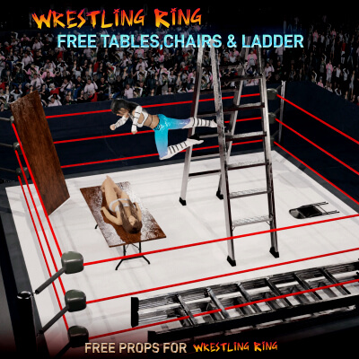 Tables, Chairs and Ladders for Wrestling Ring - Free Daz Content by ...