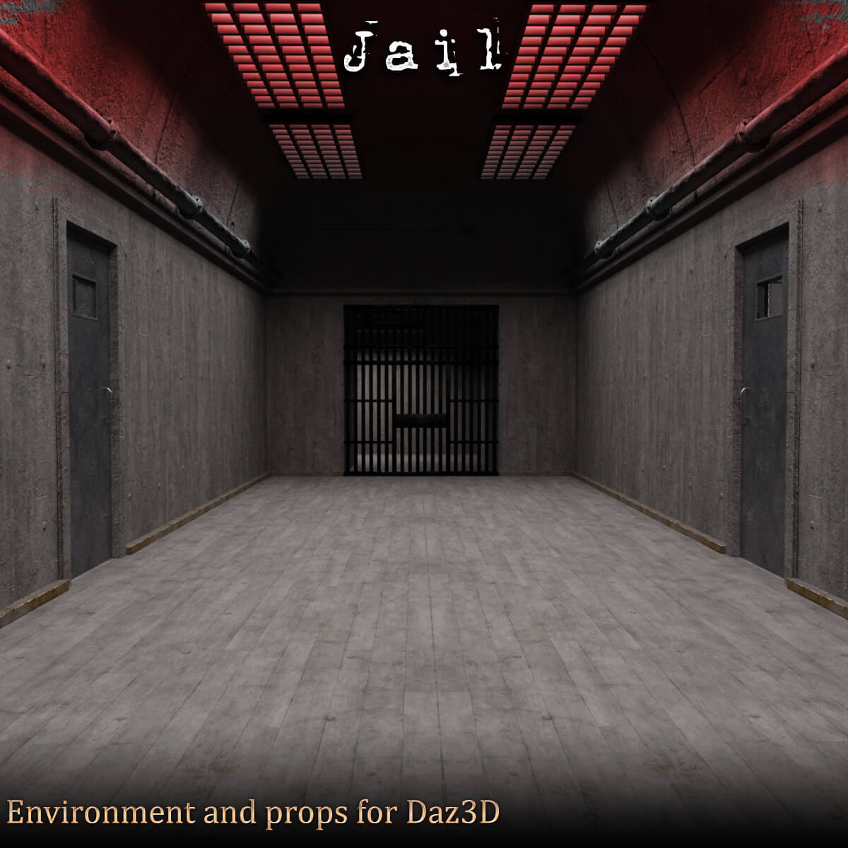 Jail Corridor With Cells - Daz Content by Pawngame