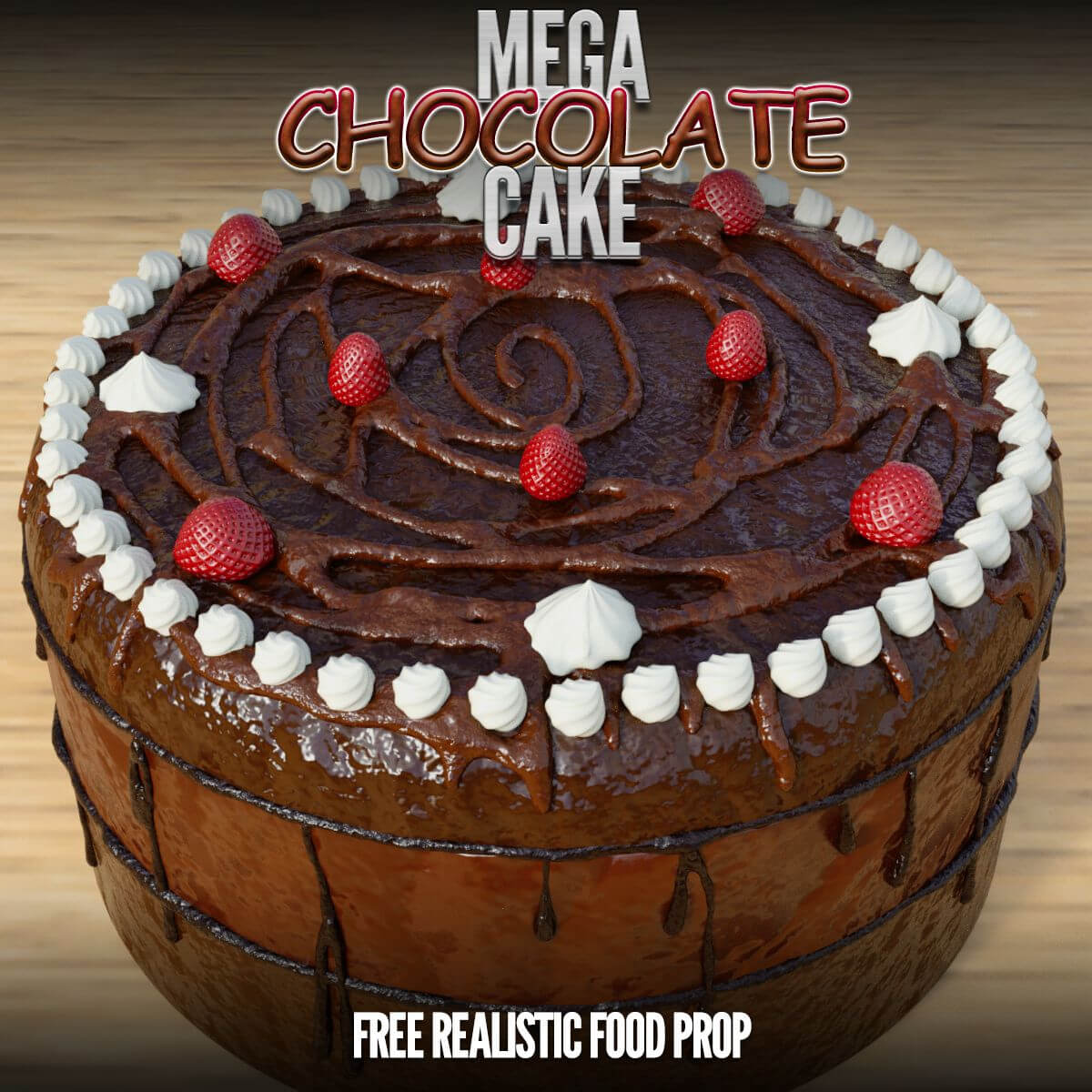 Mega Chocolate Cake - Free Daz Content by Pawngame