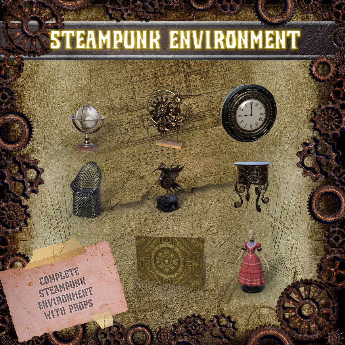 Steampunk Environment - Daz Content by Pawngame