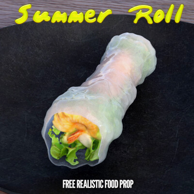 Summer Roll Realistic Food Prop - Free Daz Content by Pawngame