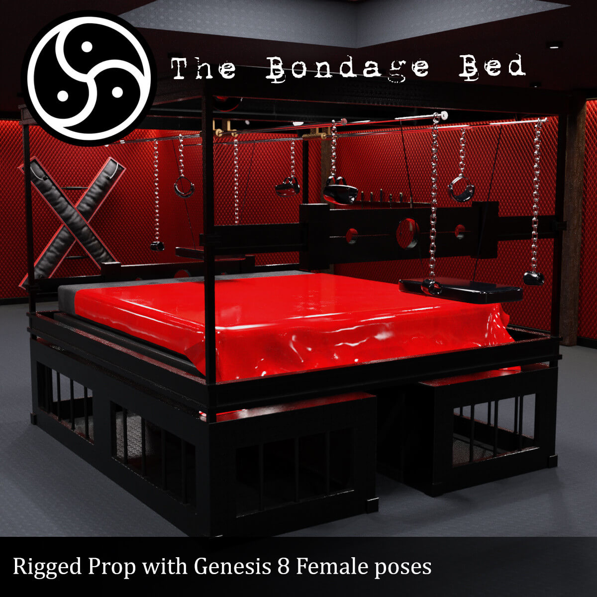 The Bondage Bed With Poses for Genesis 8 Female - Daz Content by Pawngame