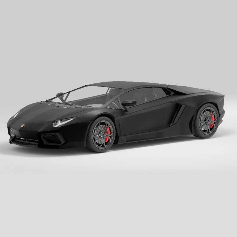Lamborghini Aventador lp700-4 black 3D Render | RenderHub Gallery