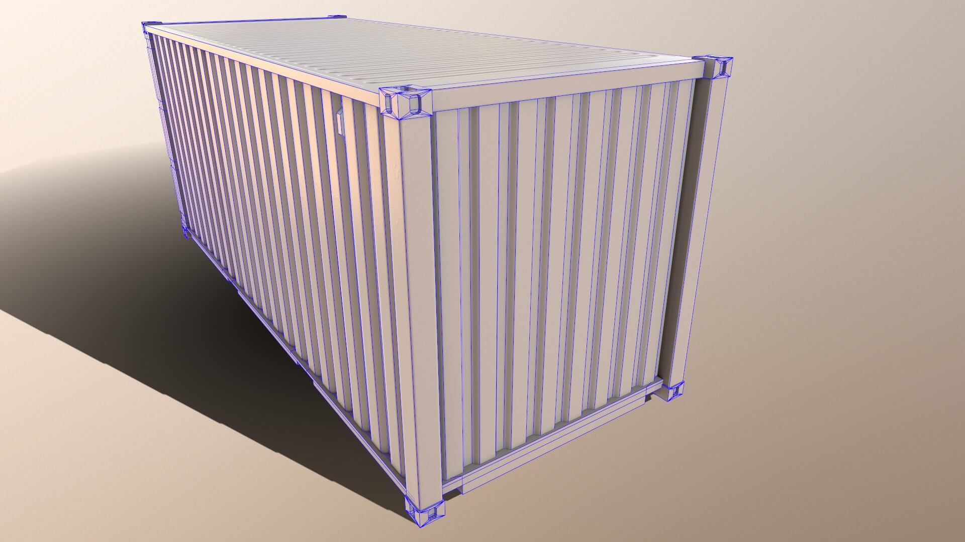 20 Ft Shipping Cargo Container Version 2 - Blue Light 3D Model by PBR Cool