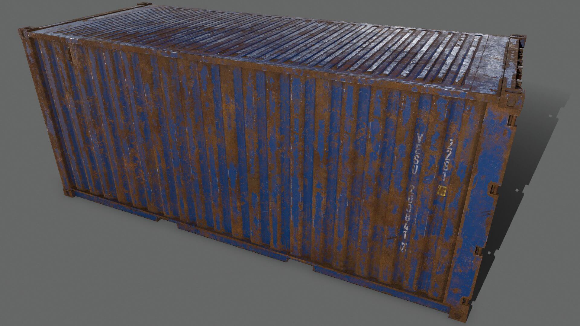 20 Ft Shipping Cargo Container Version 2 - Blue 3D Model by PBR Cool
