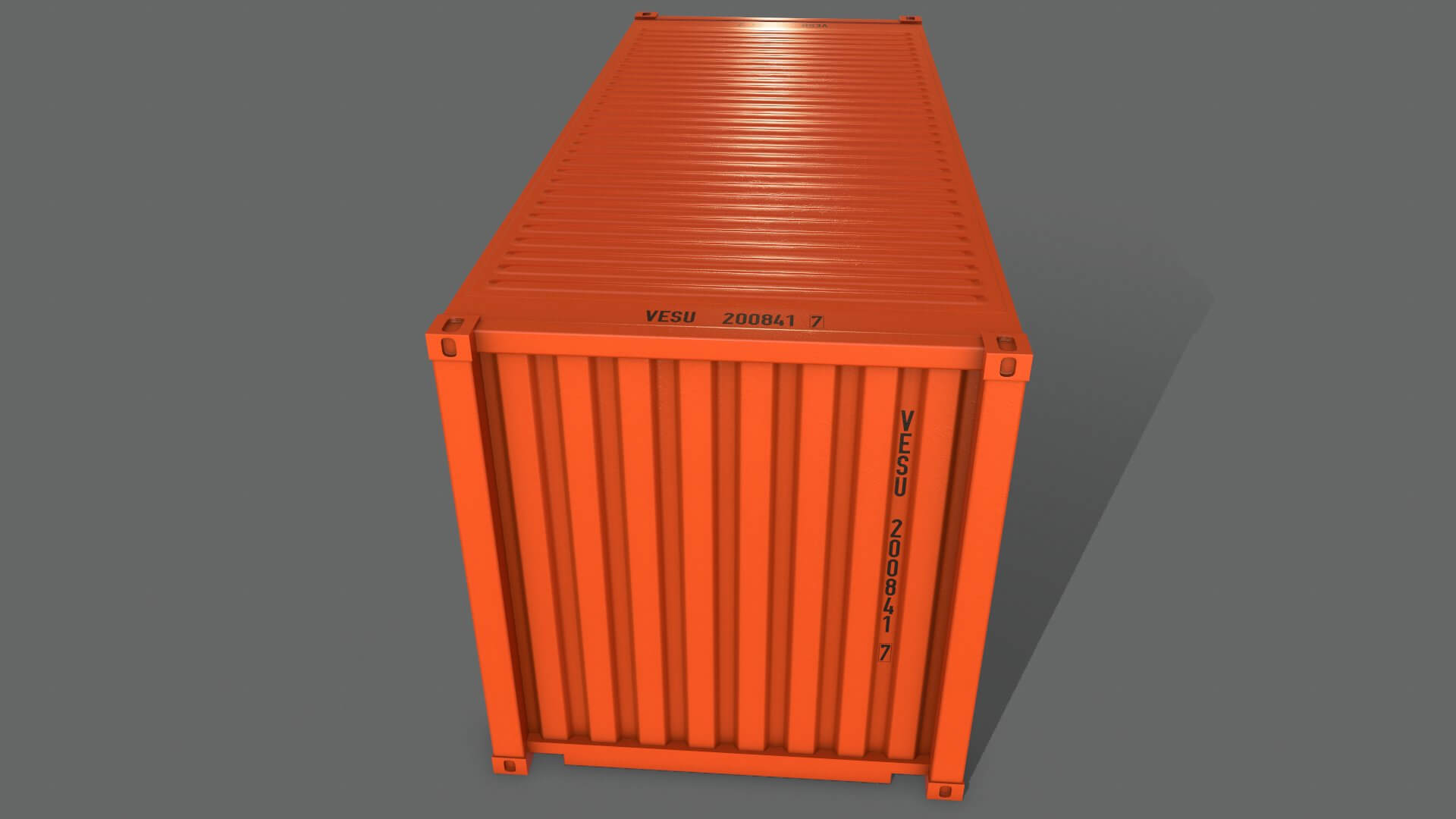 20 Ft Shipping Cargo Container Version 2 - Orange 3D Model by PBR Cool