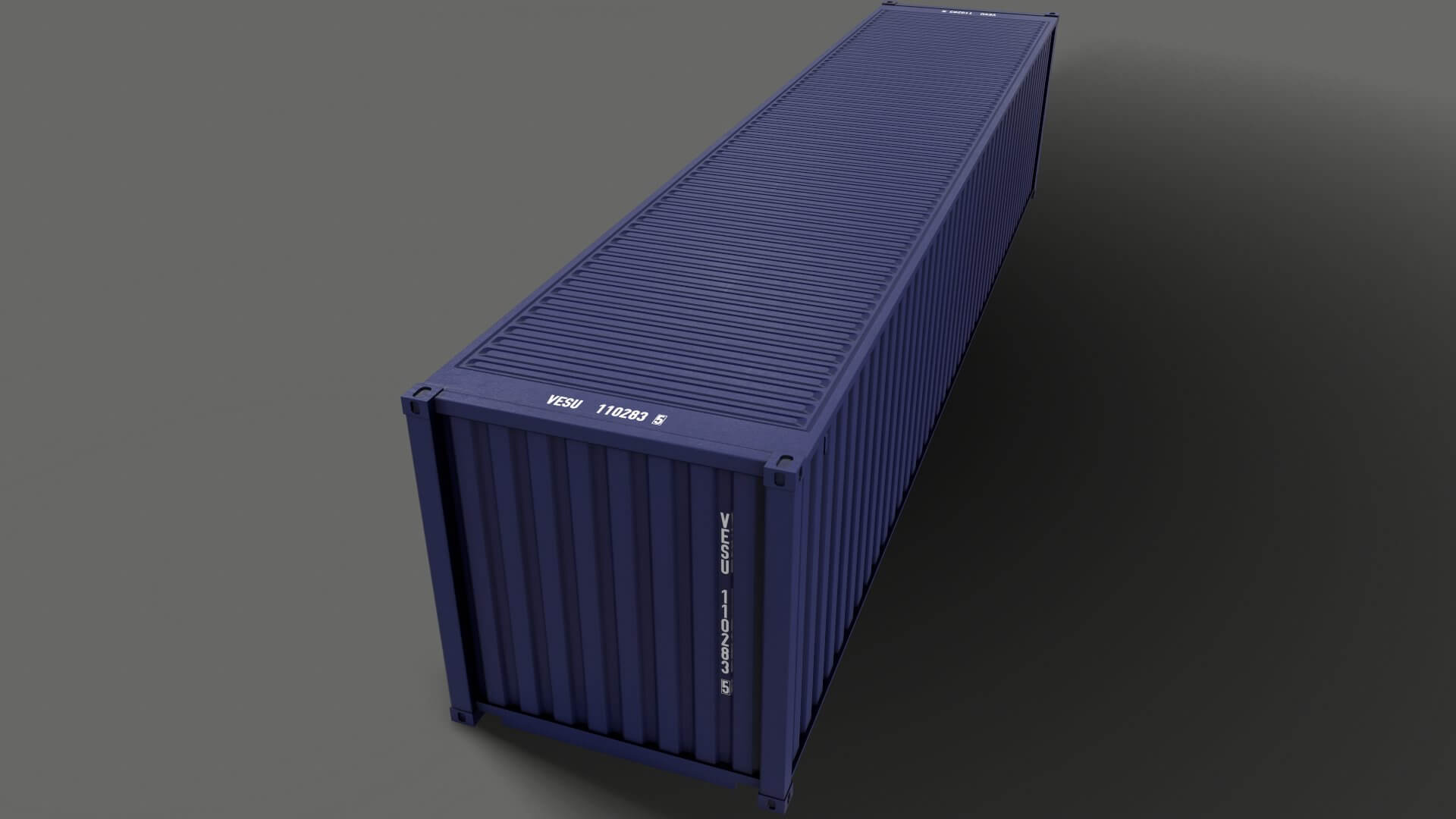 40 Ft Shipping Cargo Container - Blue Dark 3D Model by PBR Cool