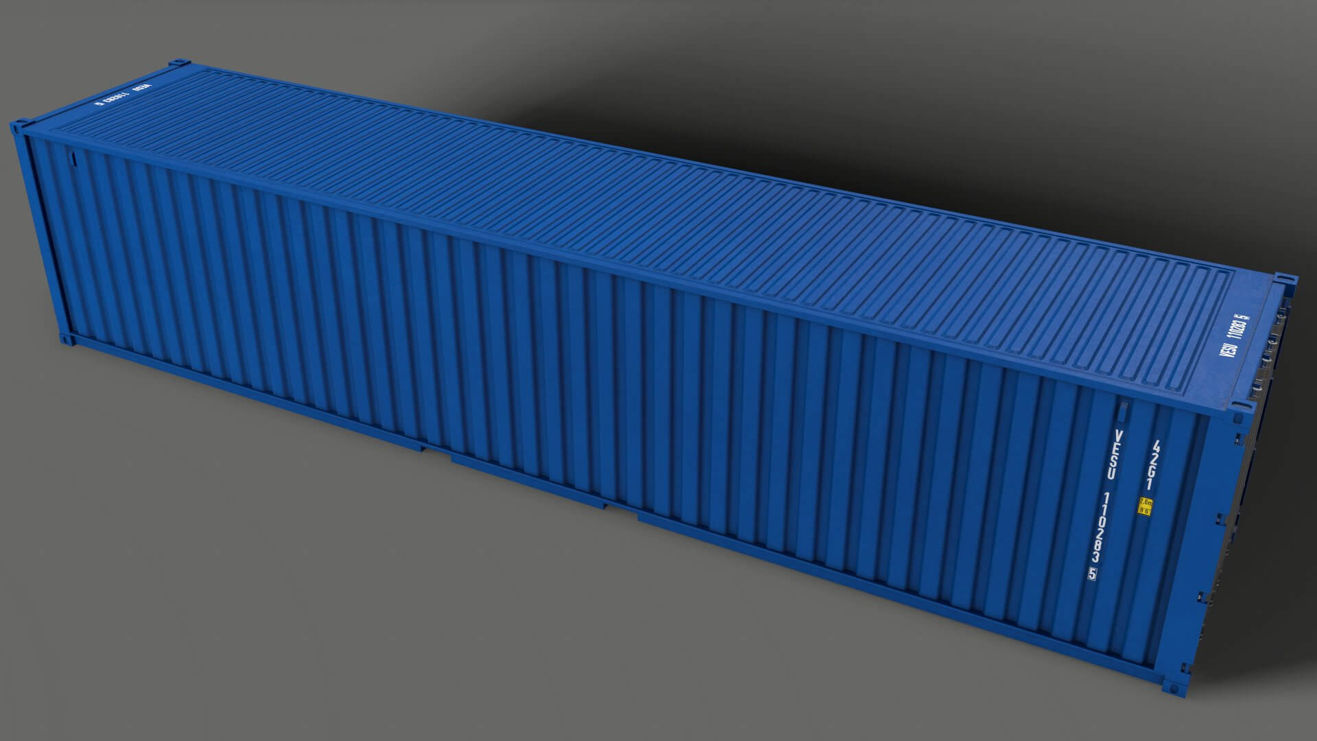 40 Ft Shipping Cargo Container - Blue 3D Model by PBR Cool