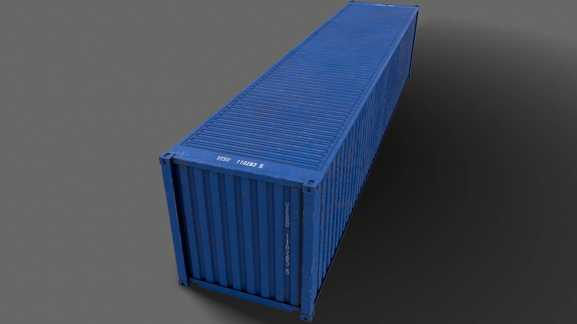 40 Ft Shipping Cargo Container - Blue 3D Model by PBR Cool