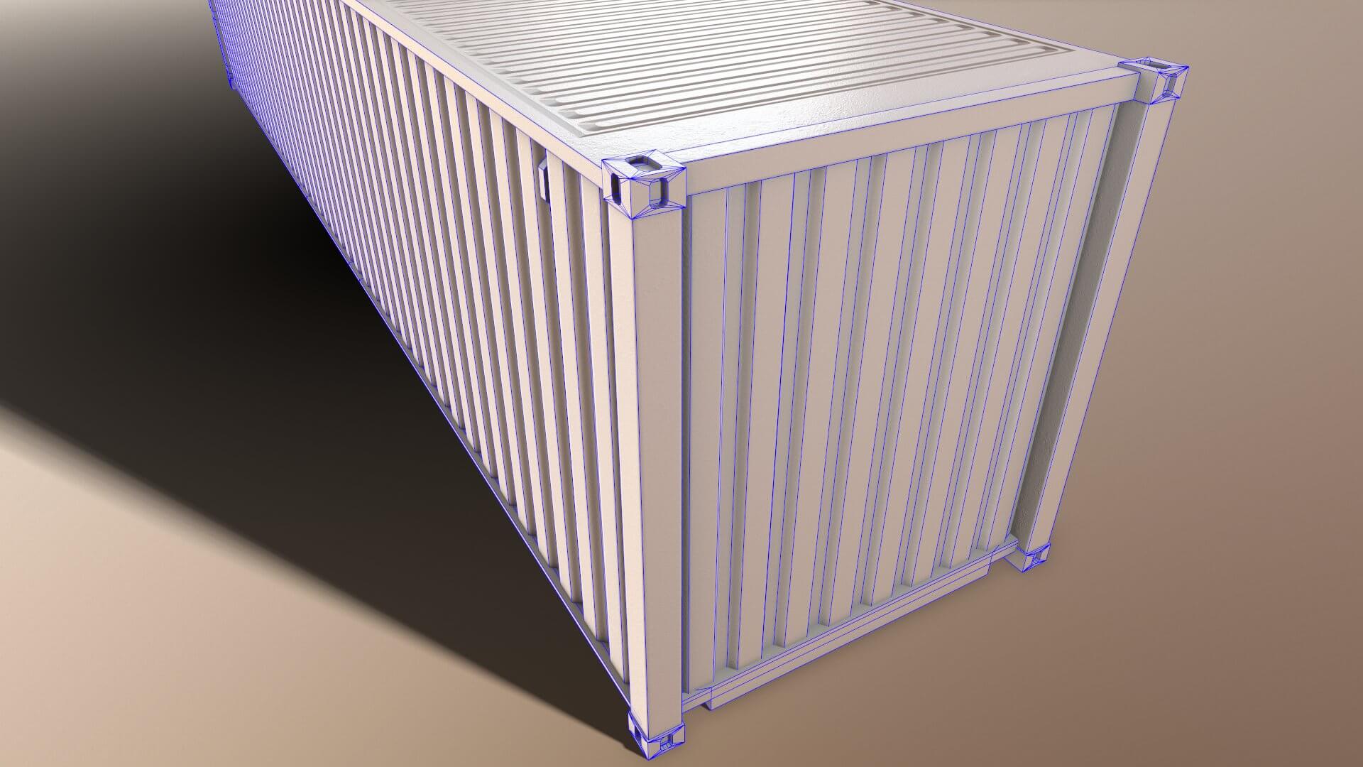 40 Ft Shipping Cargo Container - Blue 3D Model by PBR Cool