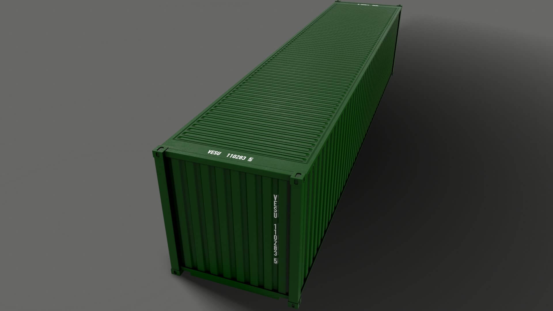 40 Ft Shipping Cargo Container - Green Dark 3D Model by PBR Cool