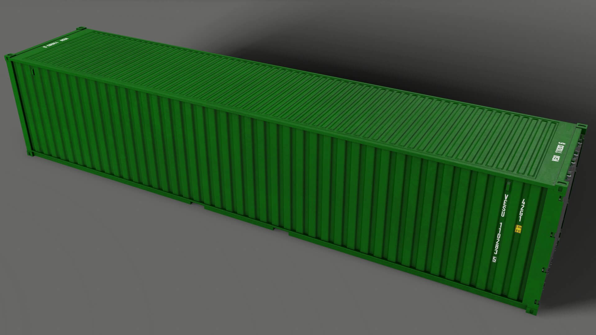 40 Ft Shipping Cargo Container - Green 3D Model by PBR Cool