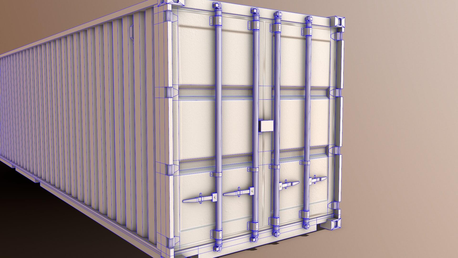40 Ft Shipping Cargo Container - Green 3D Model by PBR Cool