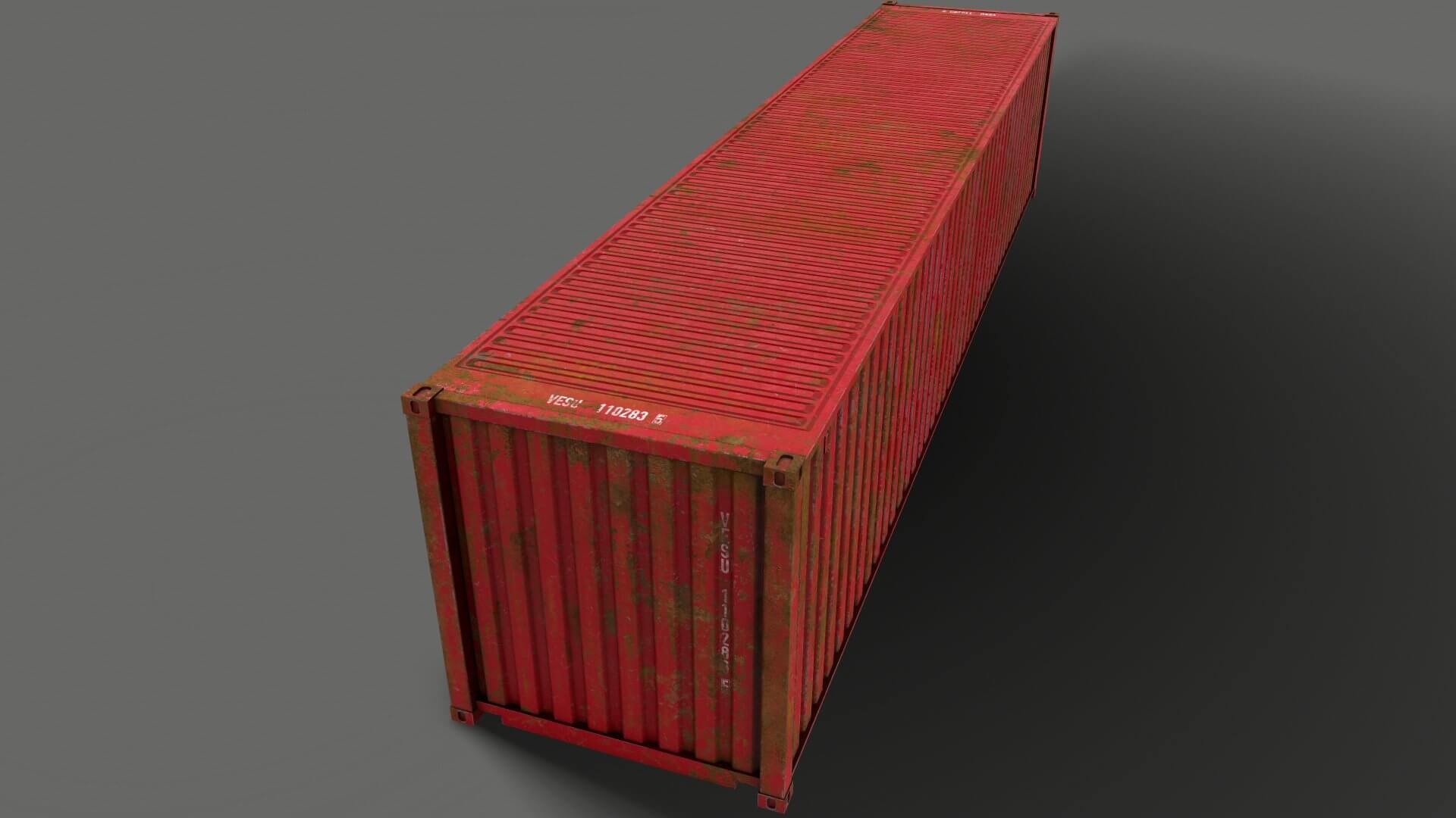 40 Ft Shipping Cargo Container - Red 3D Model by PBR Cool