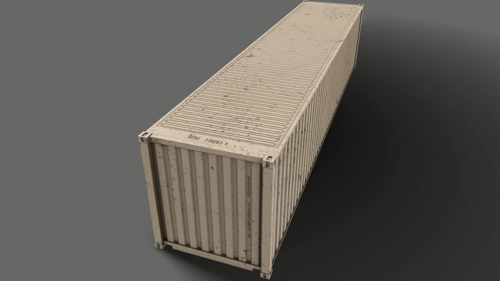 40 Ft Shipping Cargo Container - White 3D Model by PBR Cool