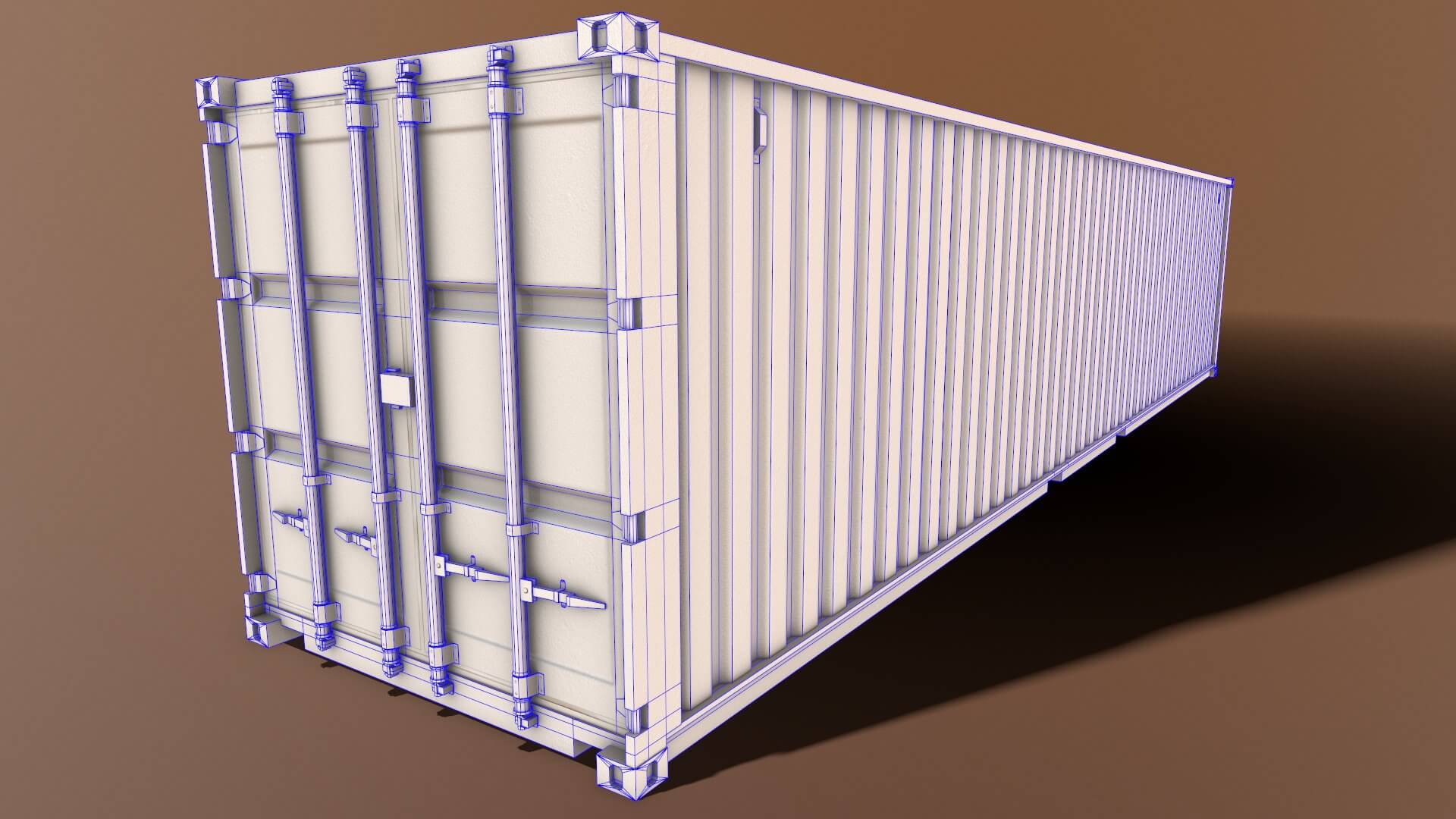 40 Ft Shipping Cargo Container - White 3D Model by PBR Cool