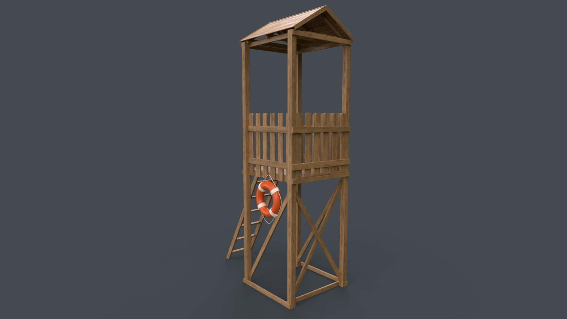 Beach Lifeguard Watch Tower - 3D Model by PBR Cool