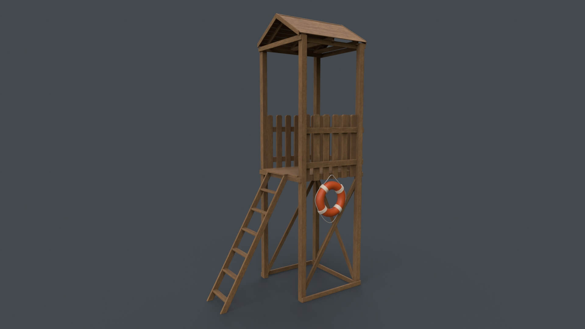 Beach Lifeguard Watch Tower - 3D Model by PBR Cool