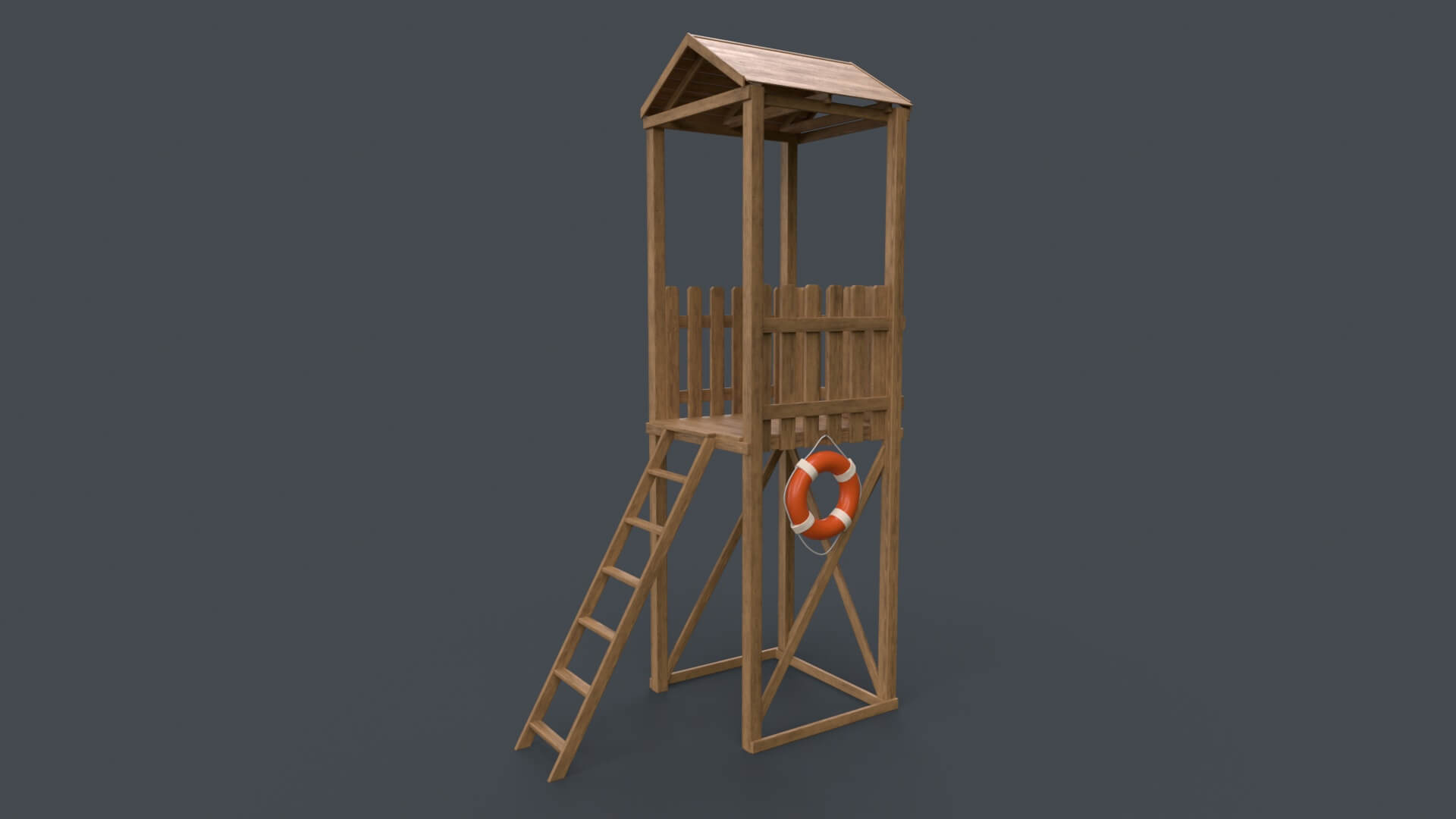 Beach Lifeguard Watch Tower - 3D Model by PBR Cool