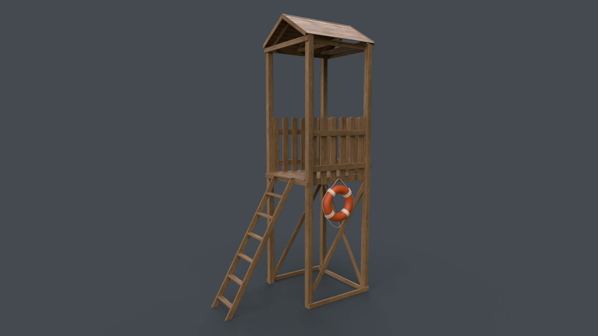 Beach Lifeguard Watch Tower - 3D Model by PBR Cool