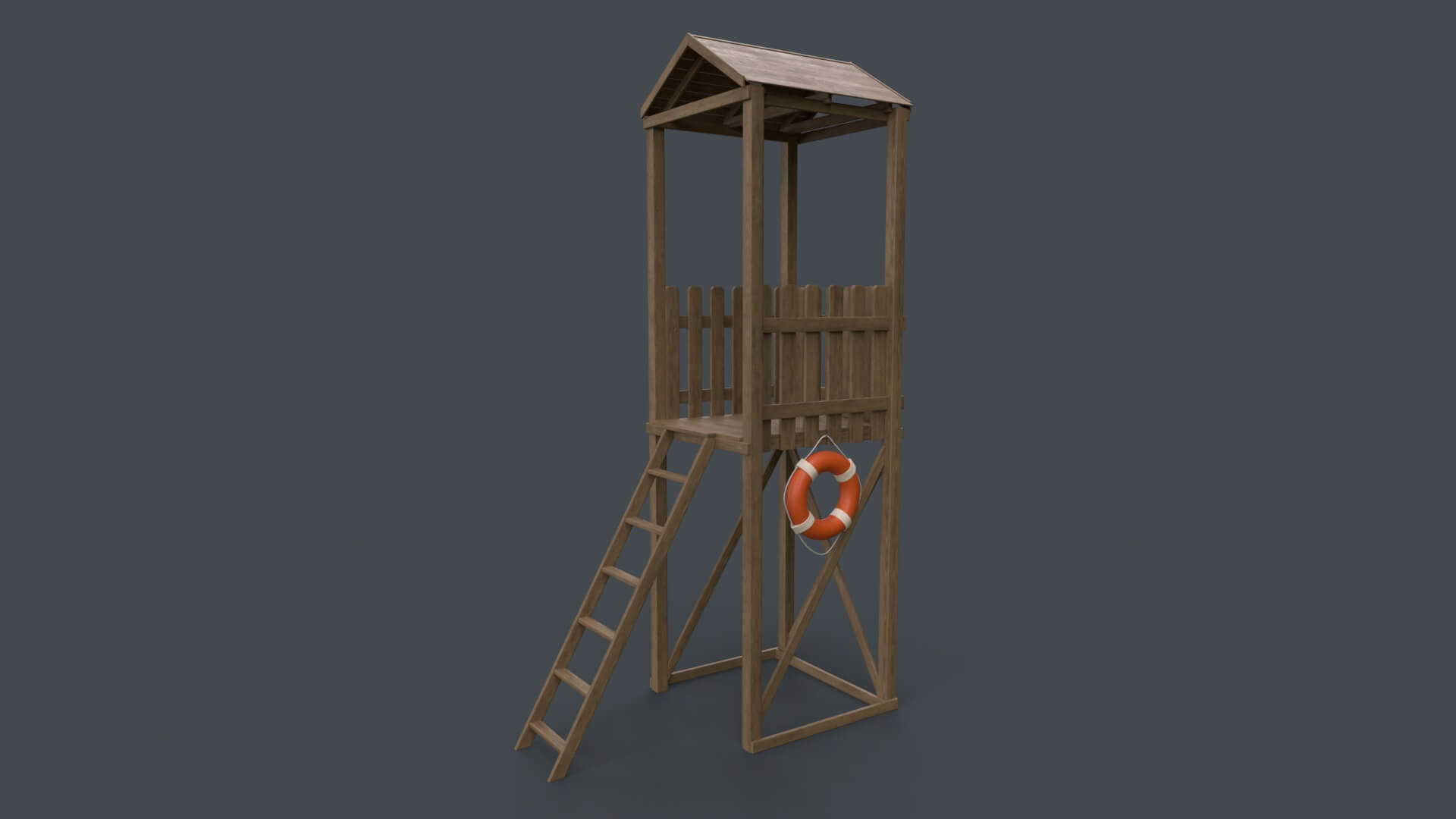 Beach Lifeguard Watch Tower - 3D Model by PBR Cool