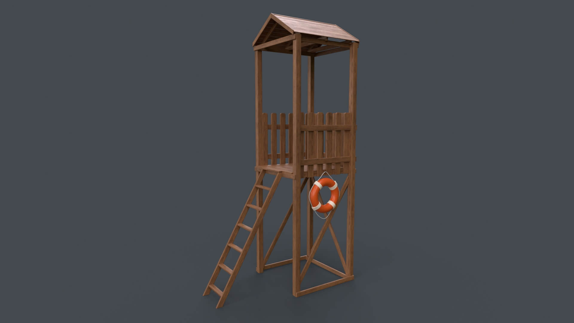 Beach Lifeguard Watch Tower - 3D Model by PBR Cool