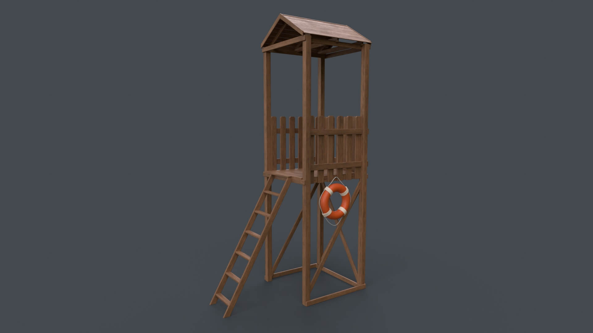 Beach Lifeguard Watch Tower - 3D Model by PBR Cool