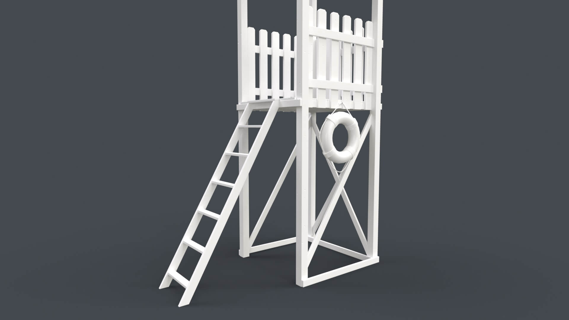 Beach Lifeguard Watch Tower - 3D Model by PBR Cool