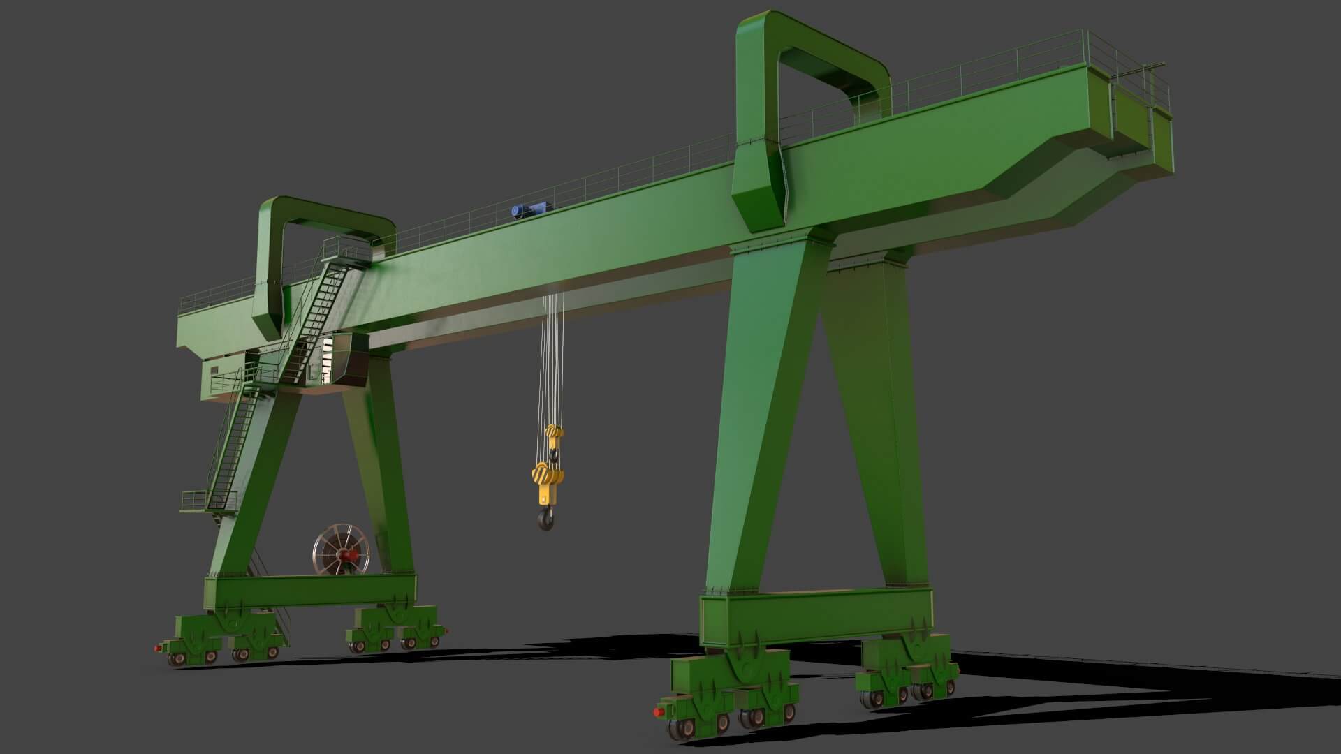 Double Girder Gantry Crane V2 - Multi Color Pack 3D Model by PBR Cool