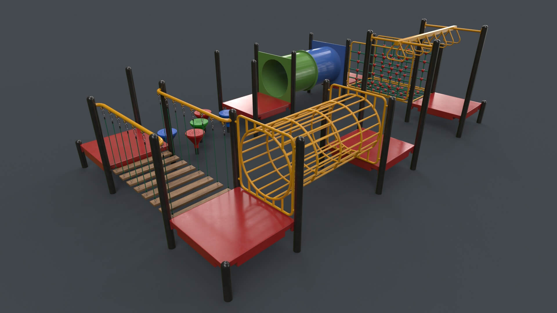Playground Outdoor Jungle Gym 20 3D Render by PBR Cool
