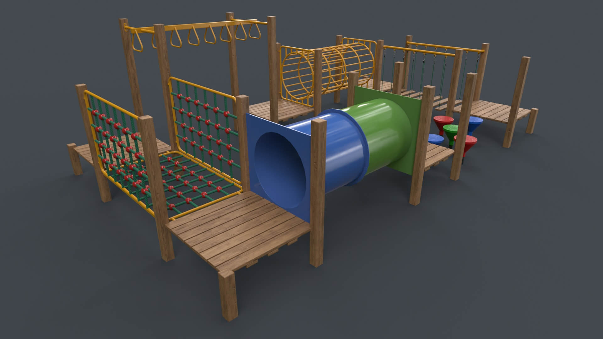 Playground Outdoor Jungle Gym 20 3D Render by PBR Cool