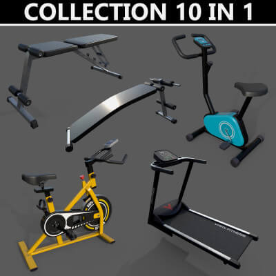 Gym Fitness Equipment Collection C by PBR Cool
